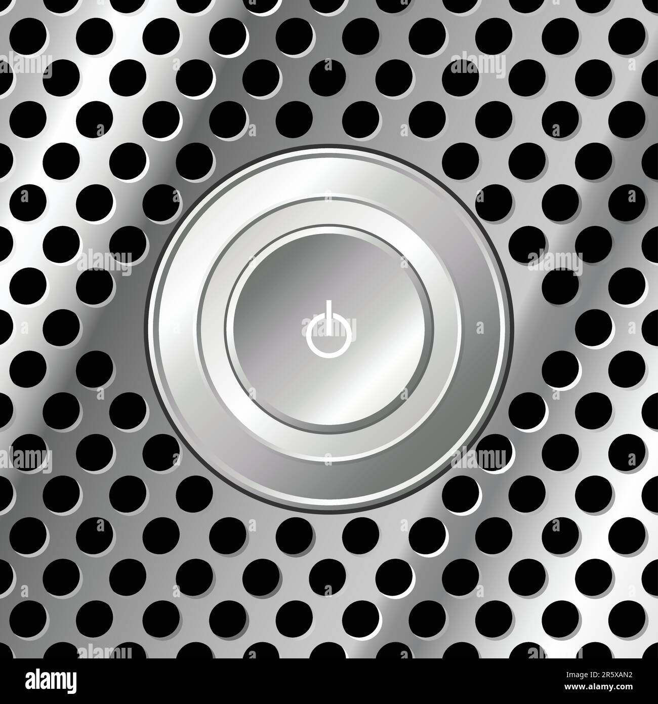 Power button over square metallic look surface Stock Vector Image & Art ...