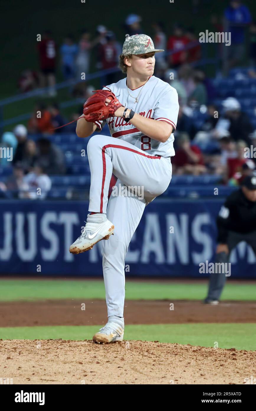 HOOVER, AL - MAY 23: Alabama Crimson Tide pitcher Kade Woods (8) during ...