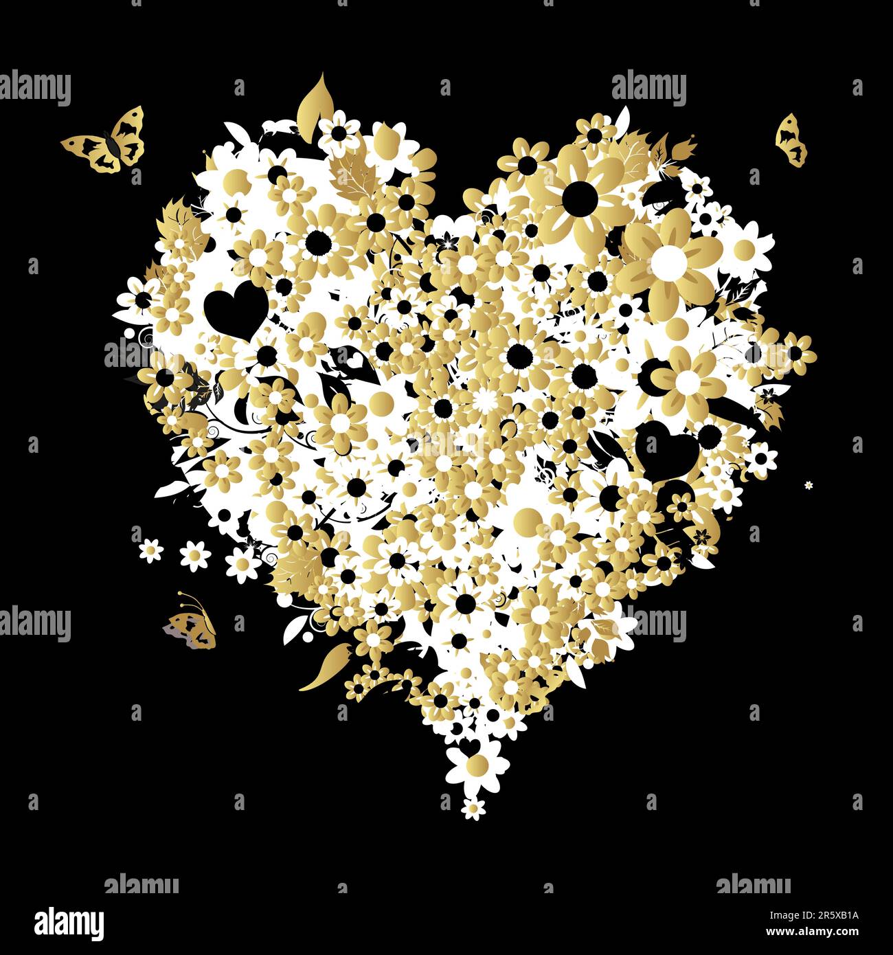 Gold heart design hi-res stock photography and images - Alamy