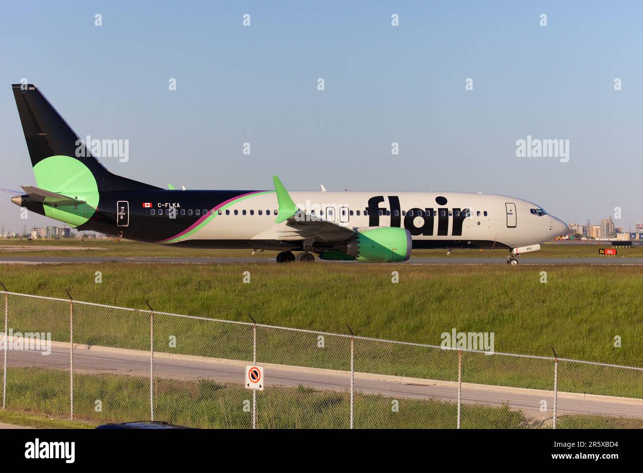 Flair Airlines, Boeing 737-Max, C-FLKA, Taxiing to Runway 06L at ...
