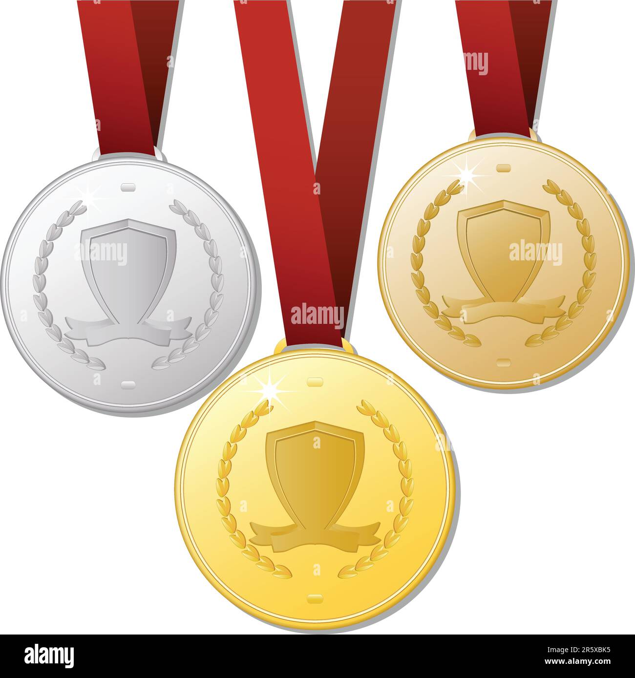 Vector illustration of gold, silver and bronze medals Stock Vector ...