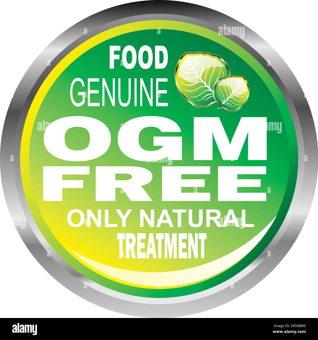 Ogm free natural genuine food emblem Stock Vector Image & Art - Alamy