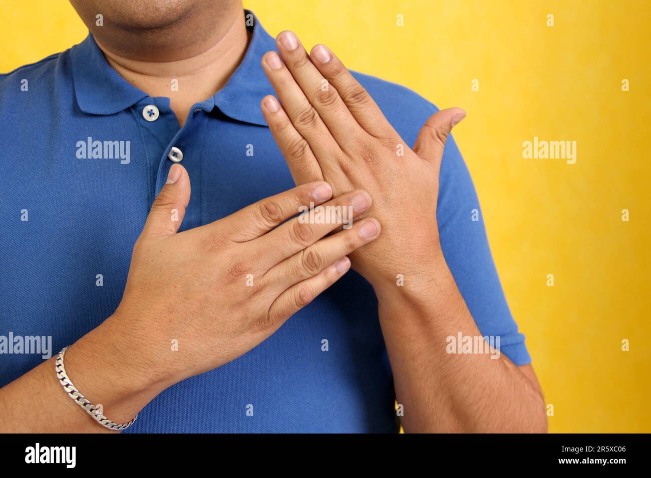 Hands of a Latino man makes sign language, expression and gesture ...