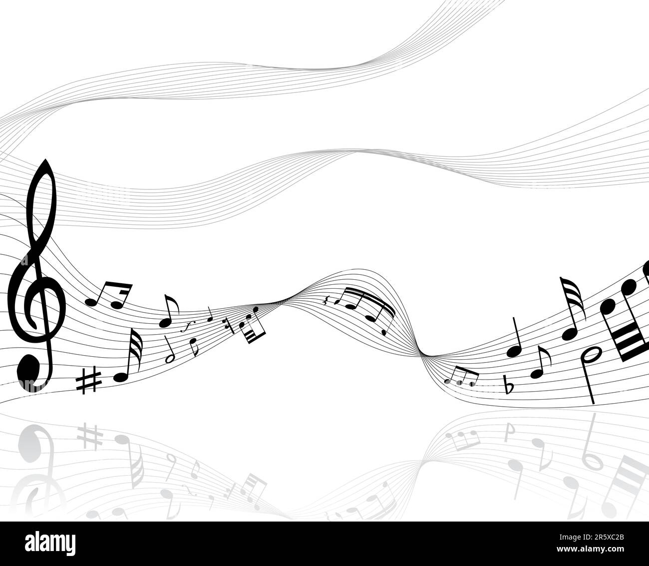 Musical notes background with lines. Vector illustration Stock Vector ...