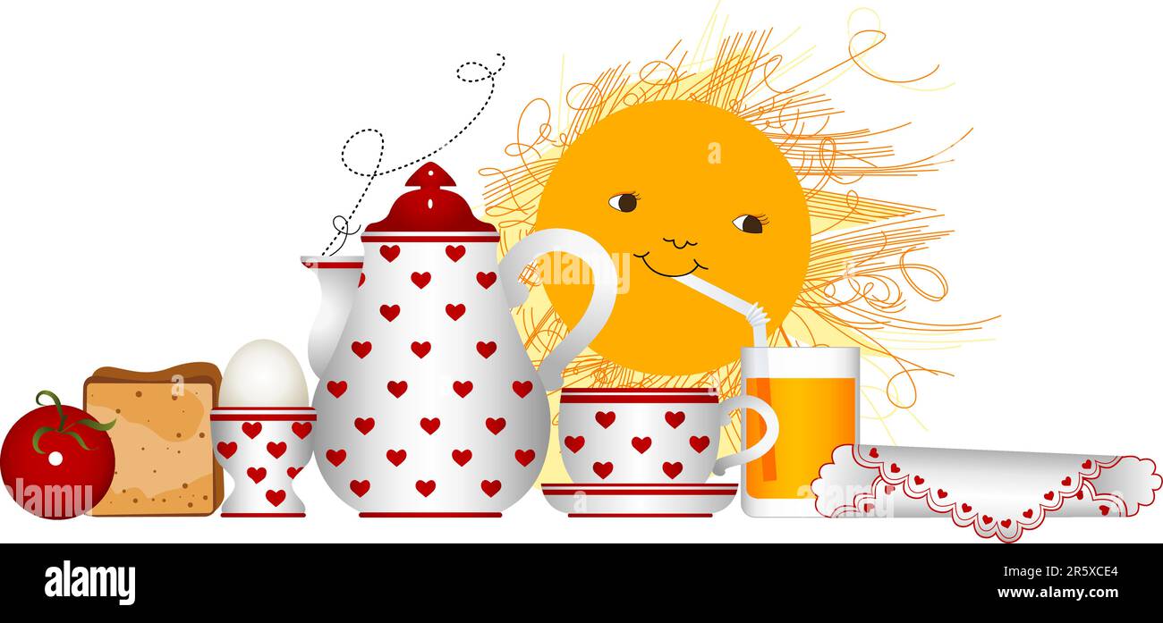 Bread toast coffee cup Stock Vector Images - Alamy