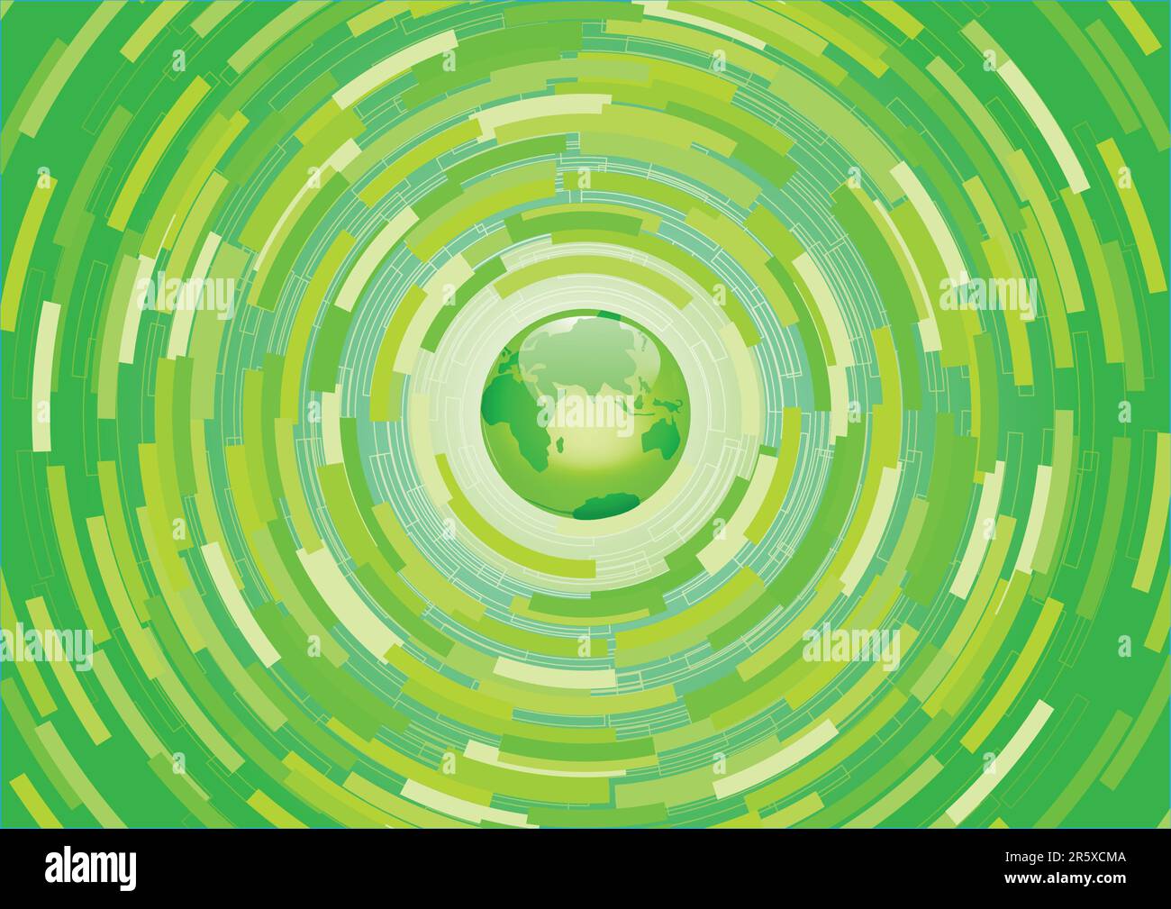 Vector illustration - Green planet background. Environmental thinking ...