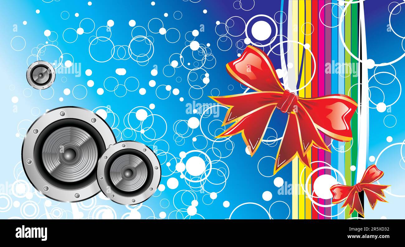 Christmas and music emotions gift box background card Stock Vector ...