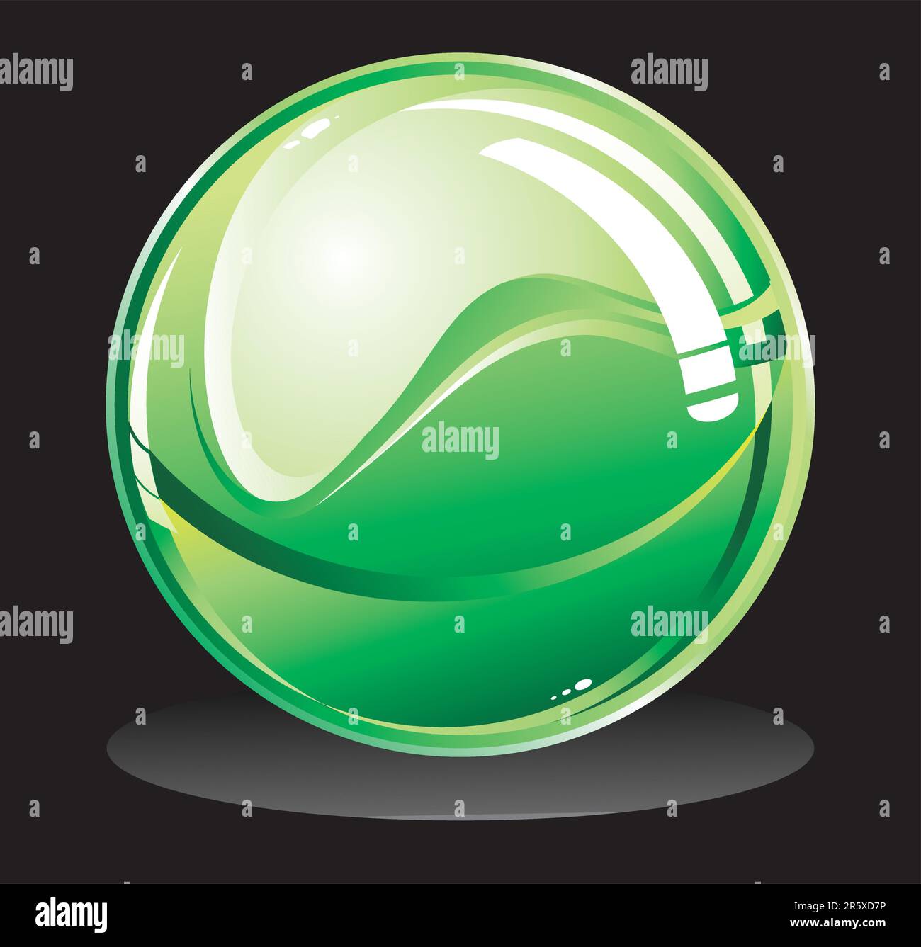 three dimensional green glossy sphere Stock Vector Image & Art - Alamy