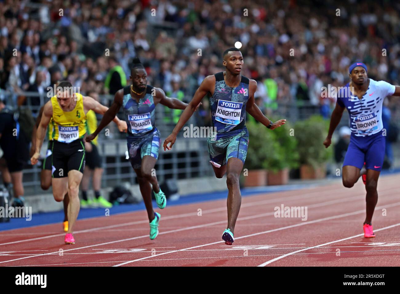 Erriyon Knighton (USA) wins the 200m in 19.89 during the Golden Gala ...