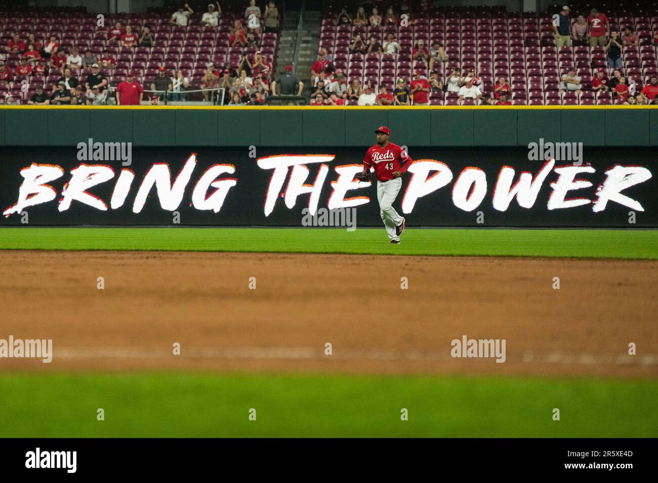 Cincinnati Reds' Alexis Diaz takes the field during the ninth inning of ...