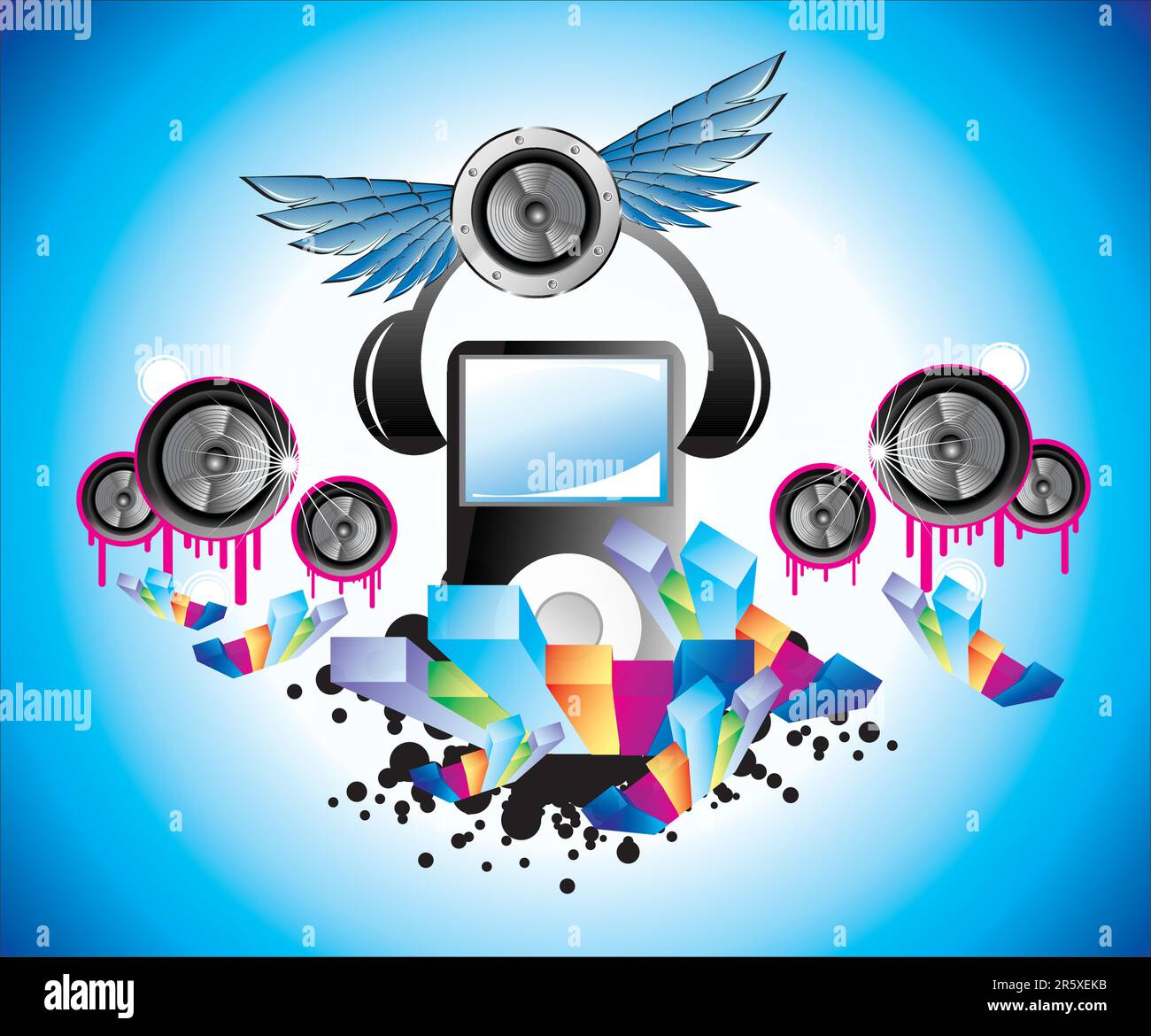 Musical themed Background with a lot of editable design elements Stock ...