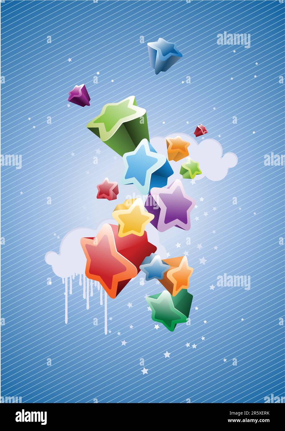 Colorful Stars Background - great for greeting and birthday postcards ...