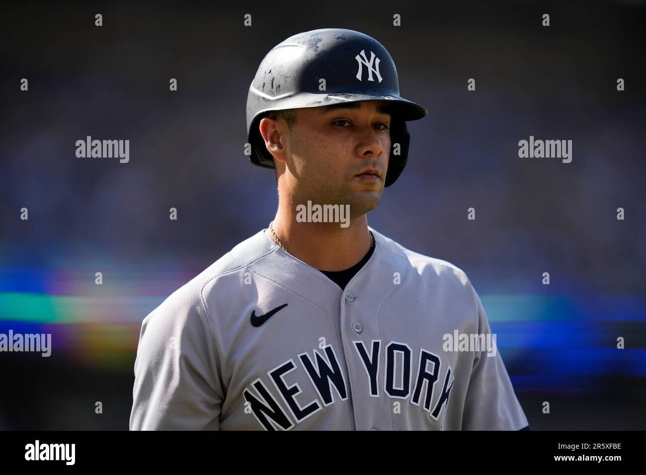 New York Yankees' Isiah Kiner-Falefa (12) walks to the dugout during a ...