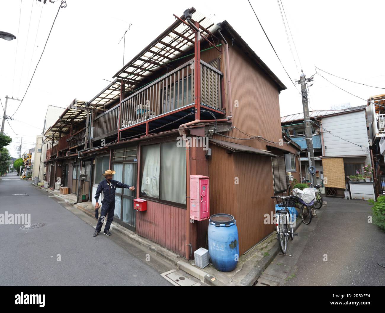 Nagaya, Japanese style row houses are pictured in Kyojima district in Sumiga Ward, Tokyo on June ...
