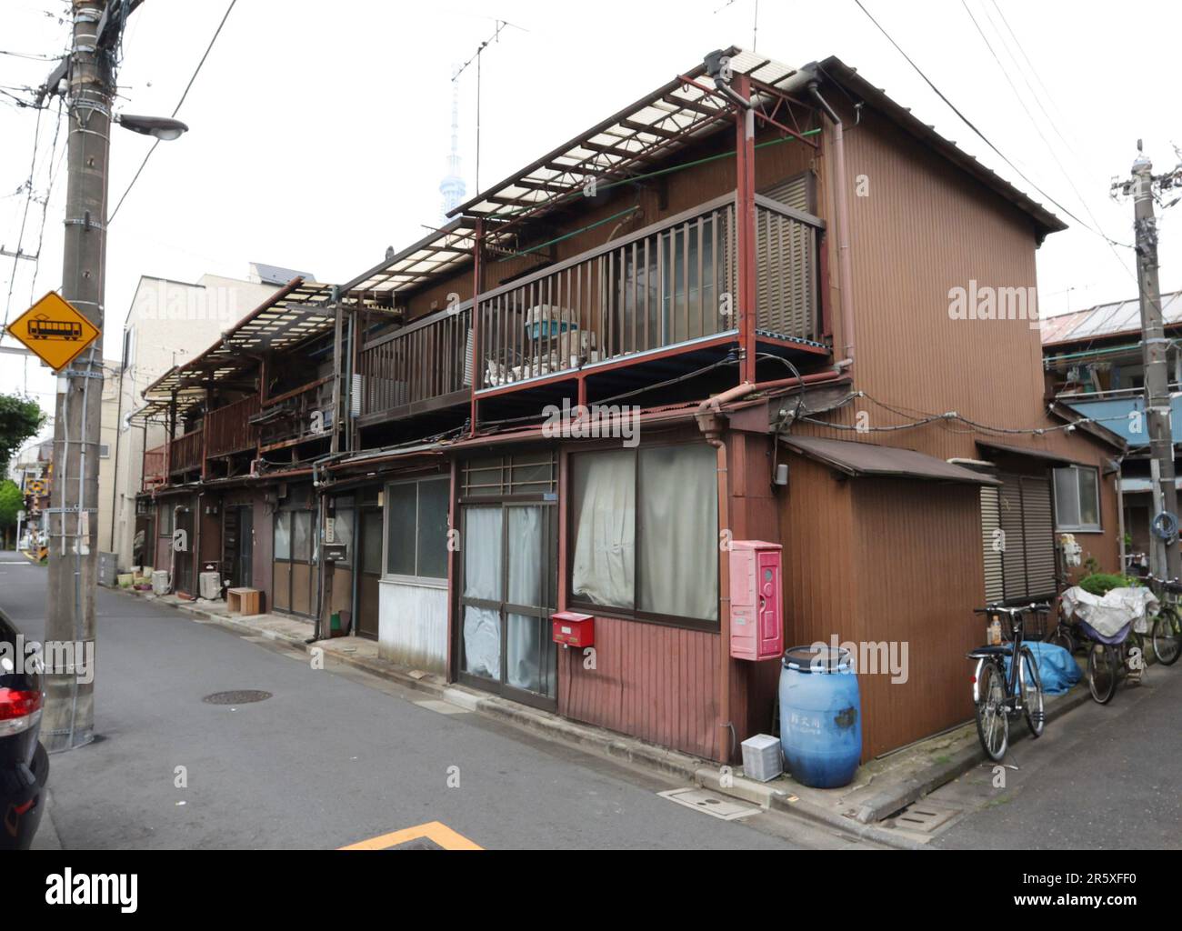Nagaya, Japanese style row houses are pictured in Kyojima district in Sumiga Ward, Tokyo on June ...