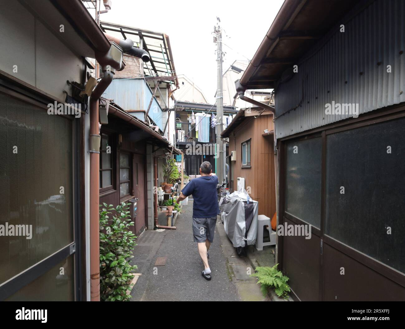 Nagaya, Japanese style row houses are pictured in Kyojima district in ...