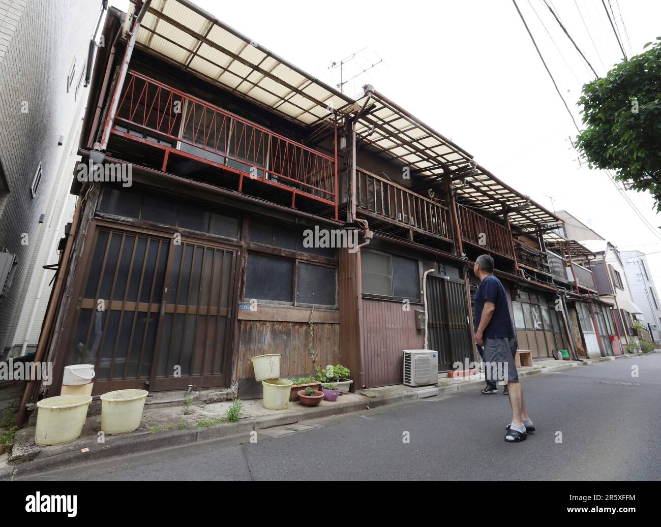 Nagaya, Japanese style row houses are pictured in Kyojima district in ...