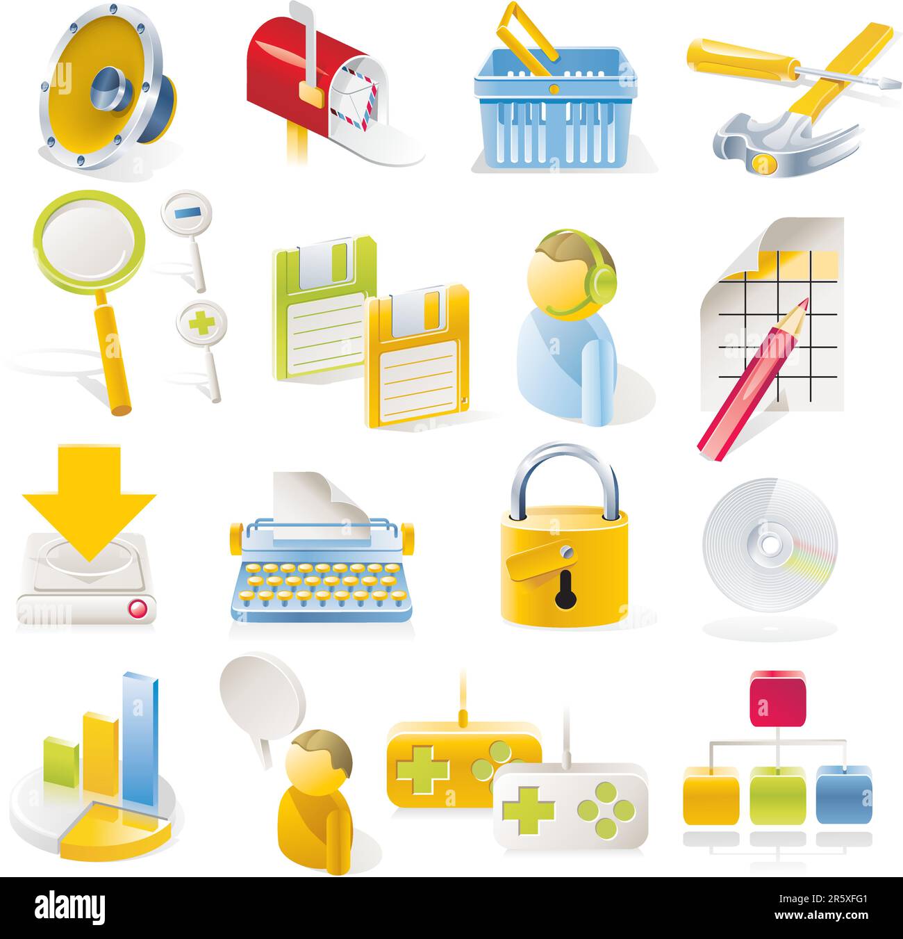 Set of colorful and bright icons Stock Vector Image & Art - Alamy