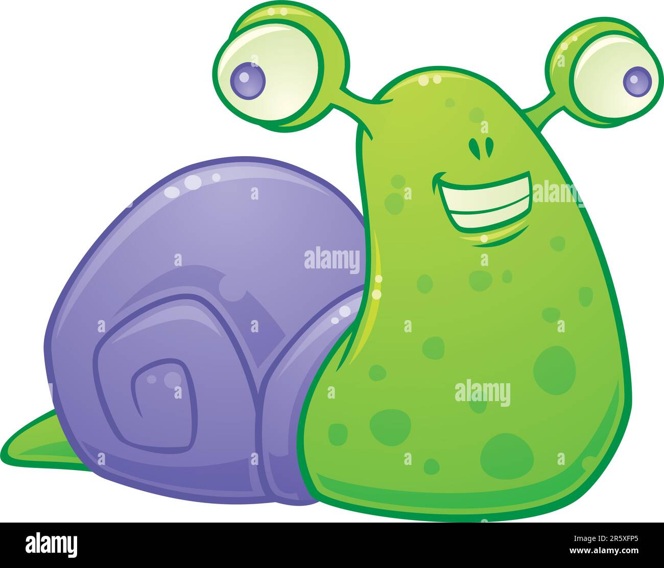 Cartoon vector illustration of a happy little snail Stock Vector Image ...