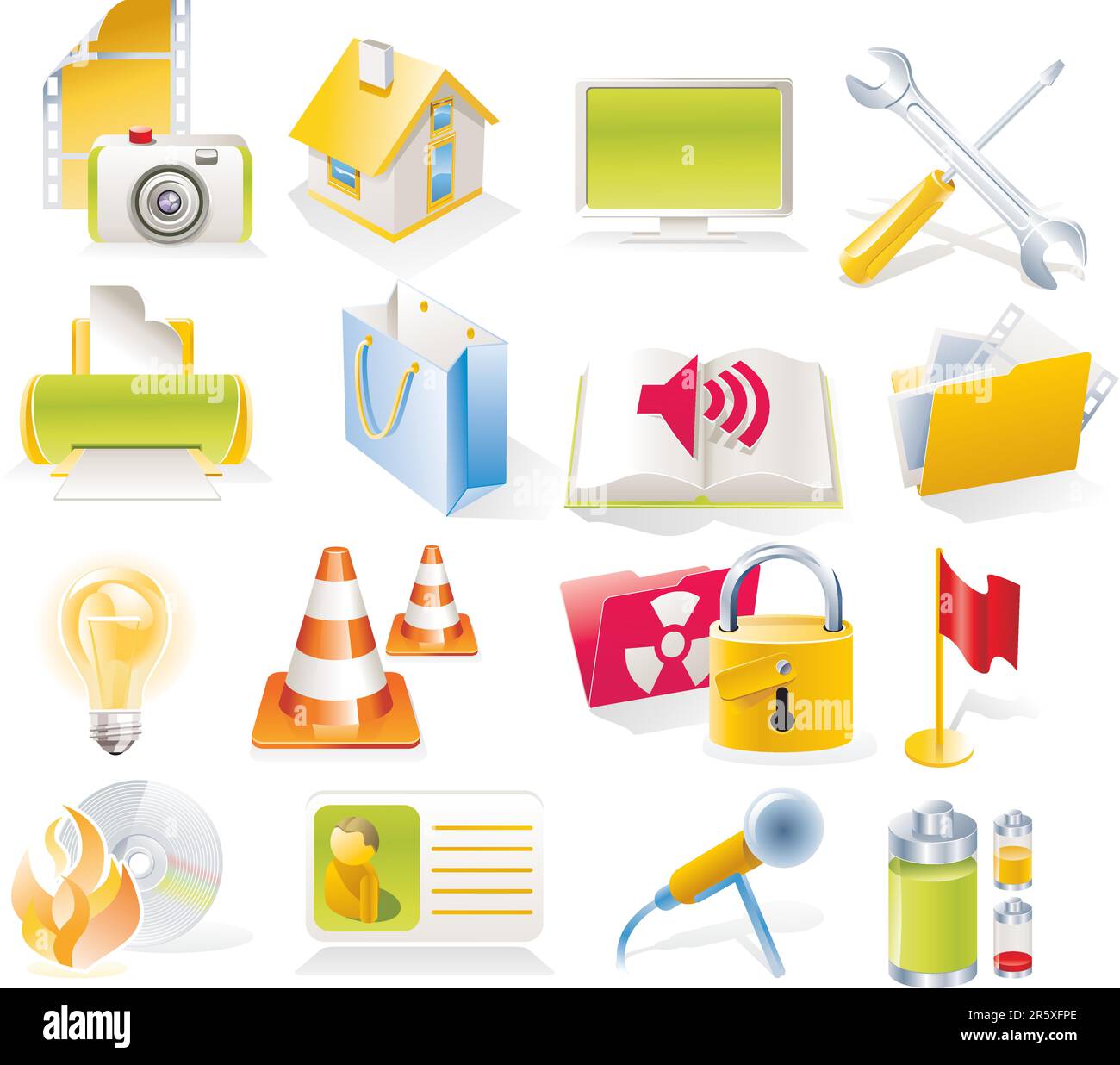 Set of colorful and bright icons Stock Vector Image & Art - Alamy
