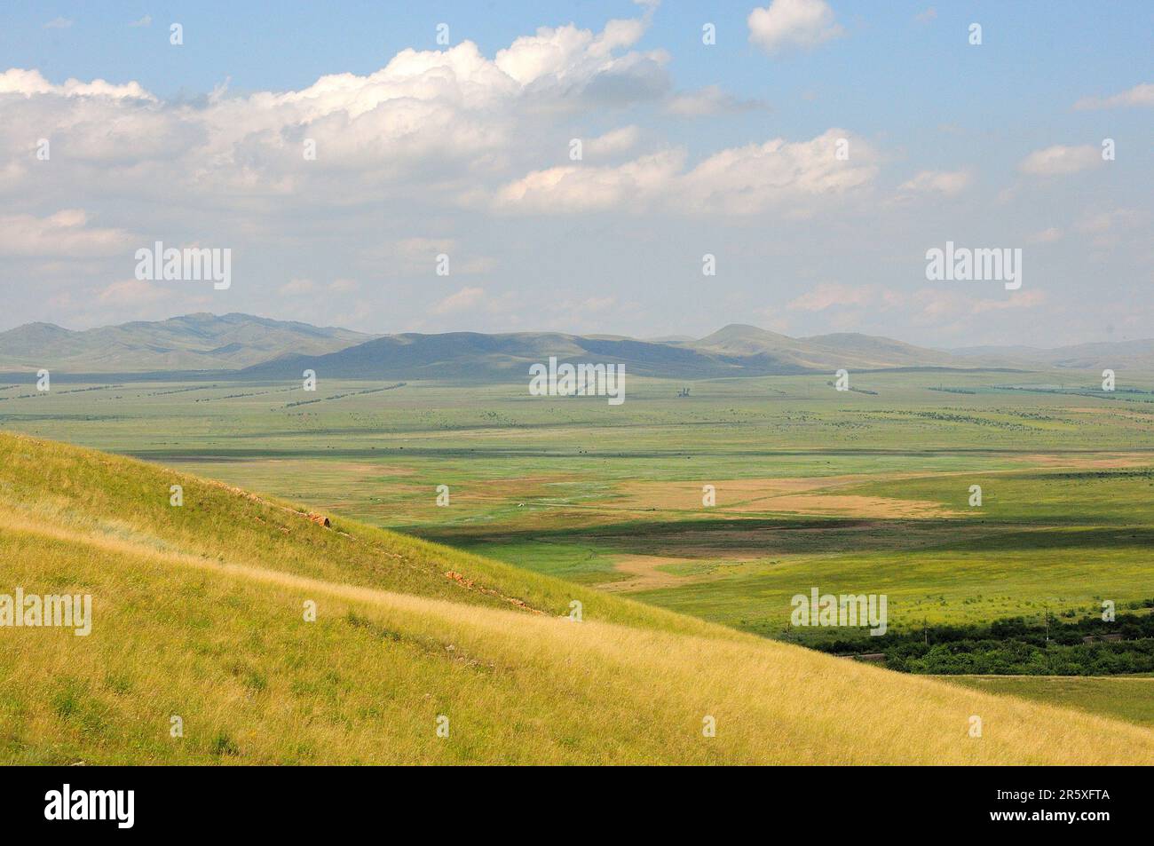 Steppe landscape people hiking background hi-res stock photography and ...