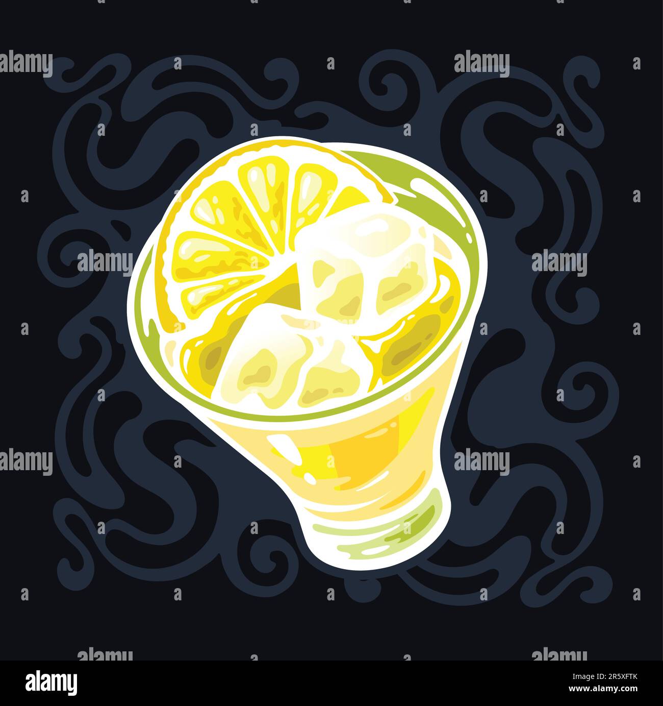 Sour cocktail ice orange Stock Vector Images - Alamy