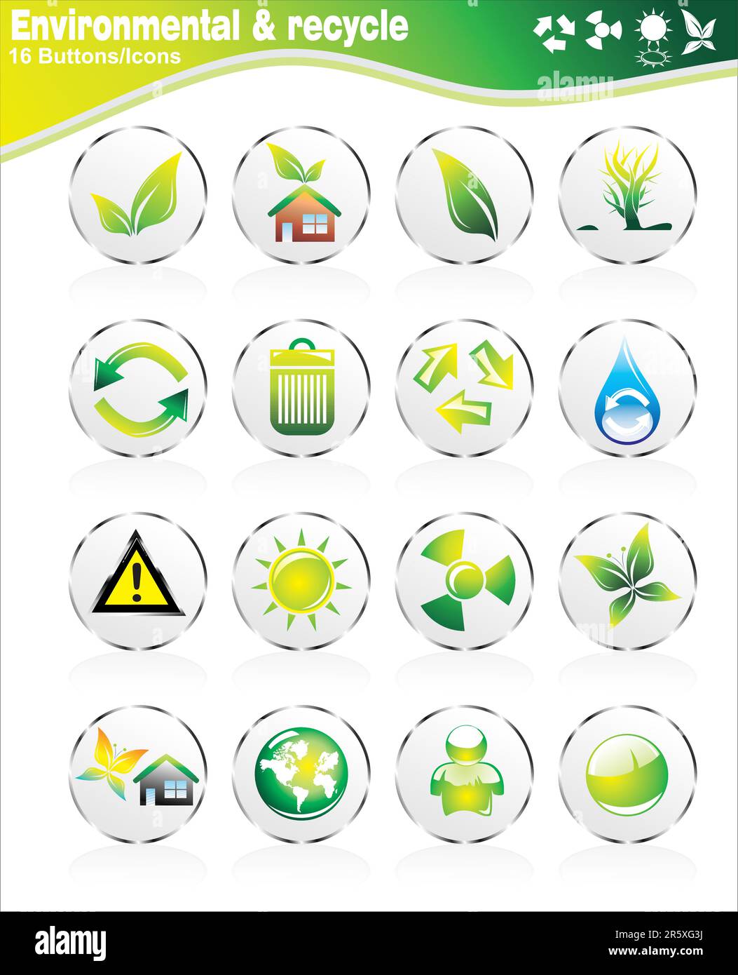 Collection of ecology and environmental icons Stock Vector Image & Art ...