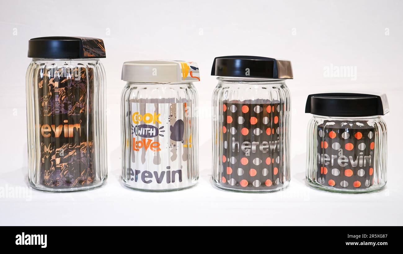 Black and Grey Plastic Sealed Twist Glass Jars are a sleek and stylish ...