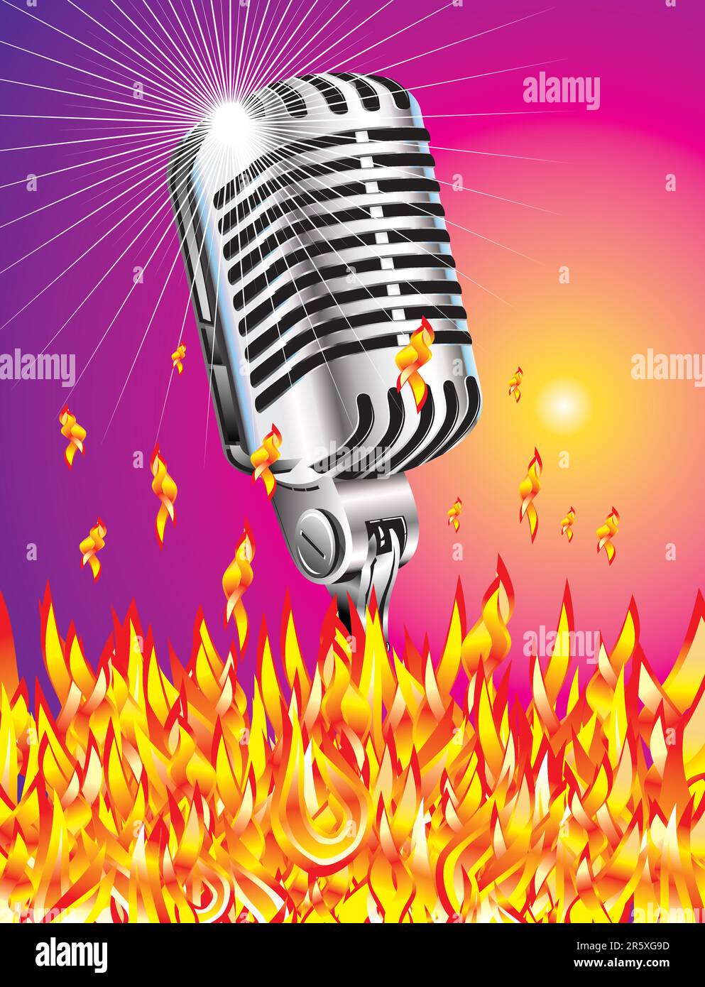 Microphone vintage red Stock Vector Images - Alamy