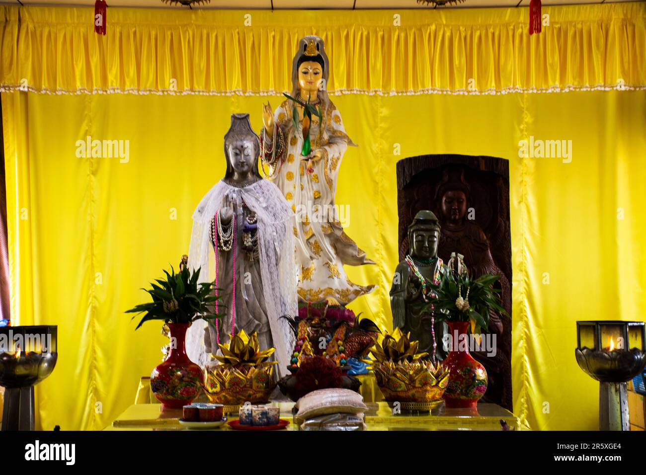 Antique deity Quan Yin or Kuan Yin chinese goddess statues in ancient ...
