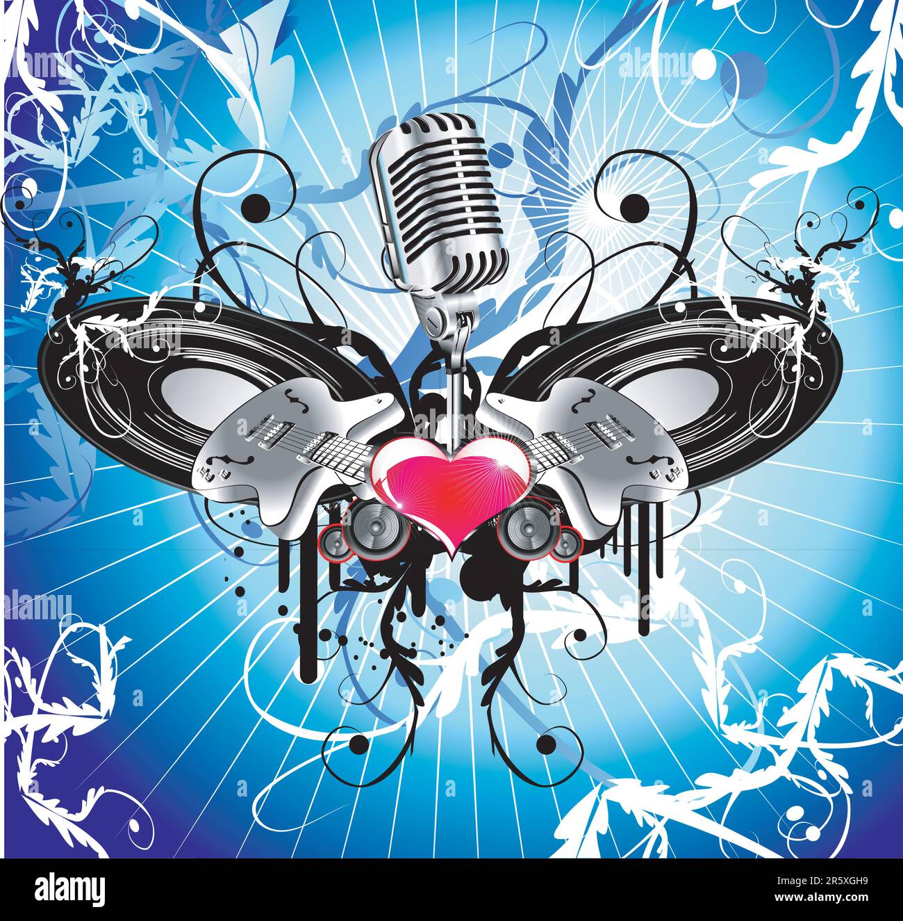 Abstract background with love and music elements Stock Vector Image ...