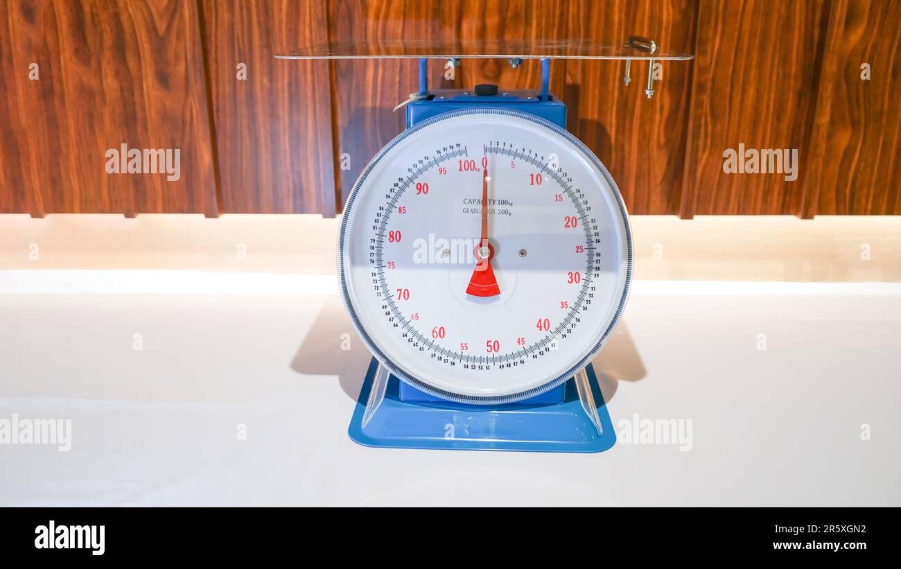 This particular weight scale has a capacity of up to 100 kilograms and ...