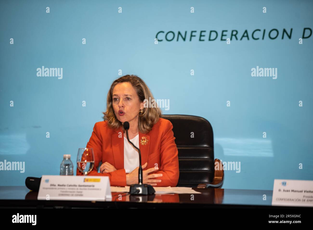 santiago, spain. may, 12th 2023. the first vice-president and minister ...