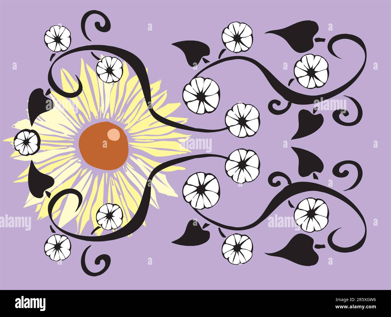 Black eyed susan pattern Stock Vector Images - Alamy