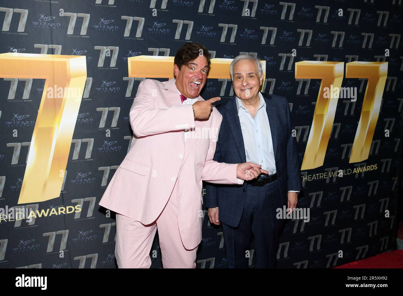 New York, USA. 04th June, 2023. Dale Badway and Peter Filichia walking ...