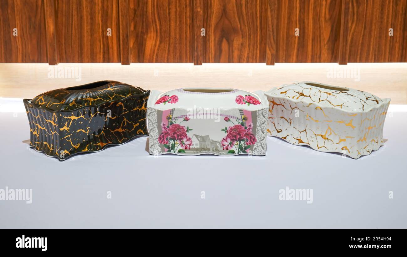 These ceramic tissue holders come in a variety of beautiful patterns to ...