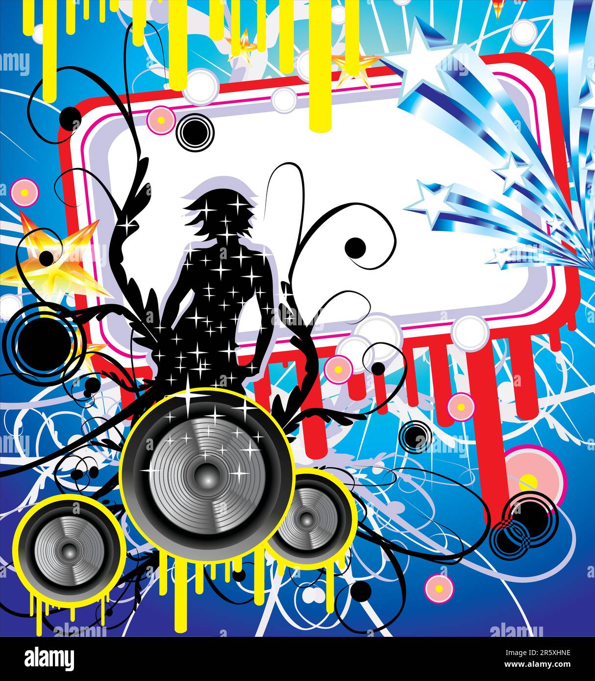 Fantasy girl and music frame background Stock Vector Image & Art - Alamy