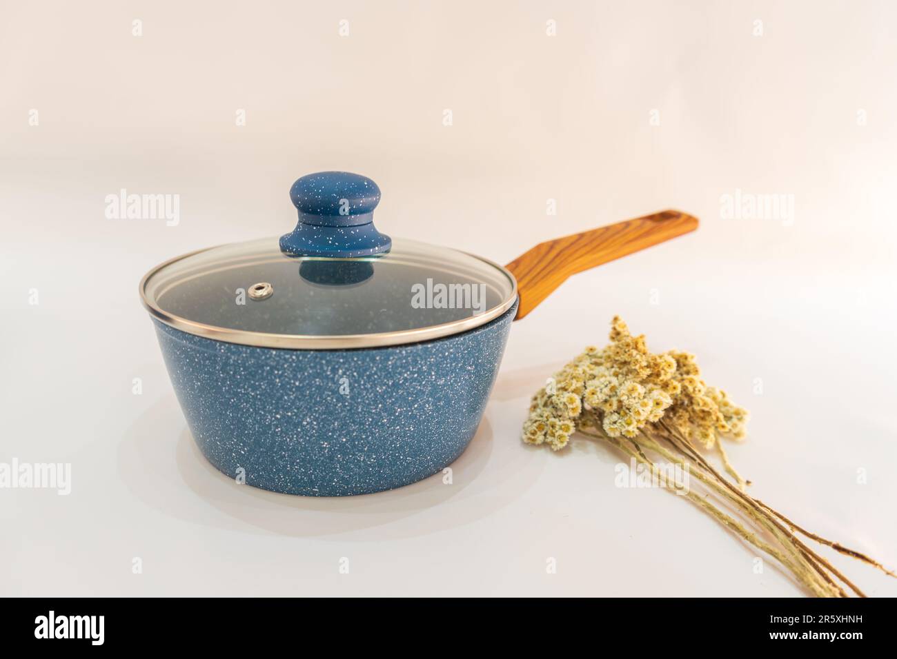 The Blue Pot and Fry Pan with Wooden Handle is a versatile and ...
