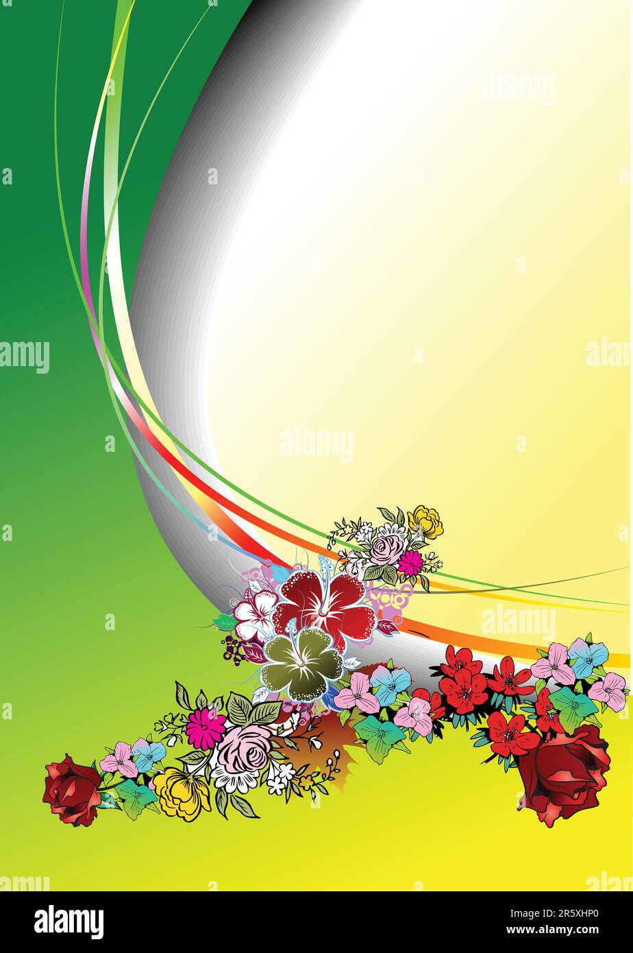 Floral spring background. Vector illustration. Invitation card Stock ...