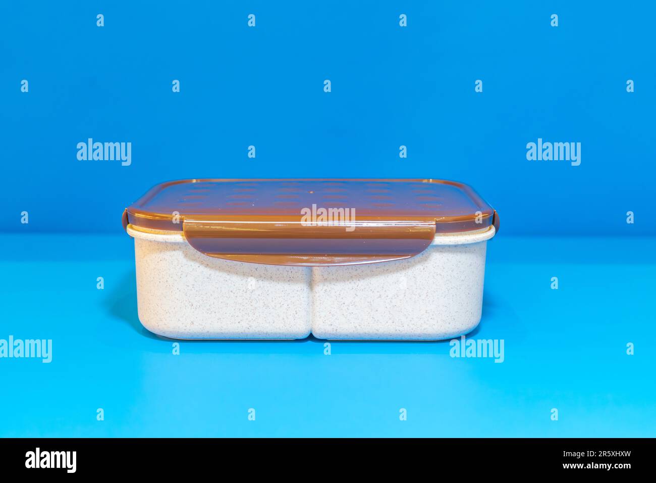 The White Lunch Box with Brown Lid and Three Compartments is a stylish ...