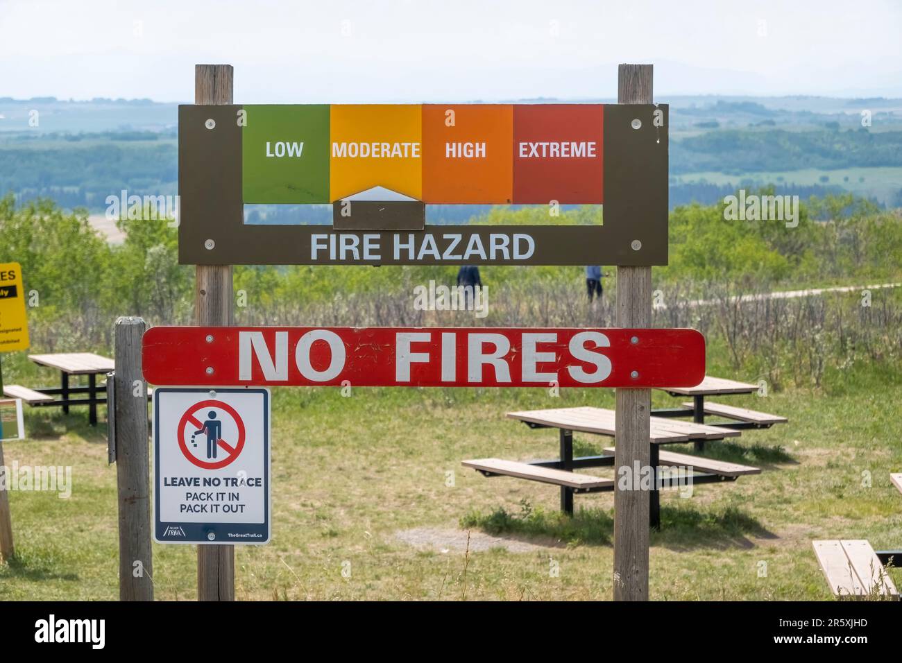 Cochrane, Alberta, Canada. Jun 4, 2023. A moderate risk fire hazard ...