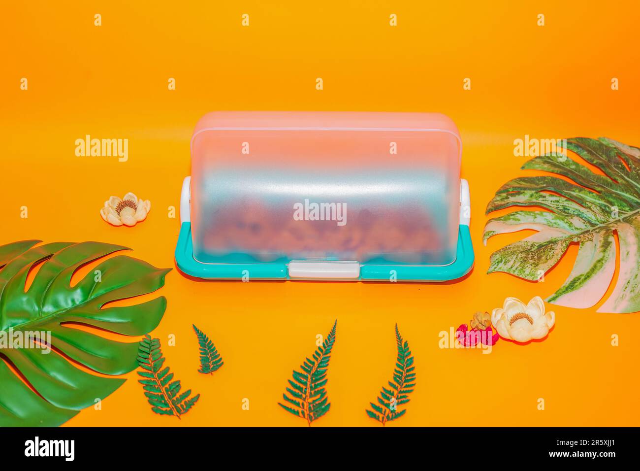 The Rectangular Cake Container with Teal Lid is the perfect storage ...