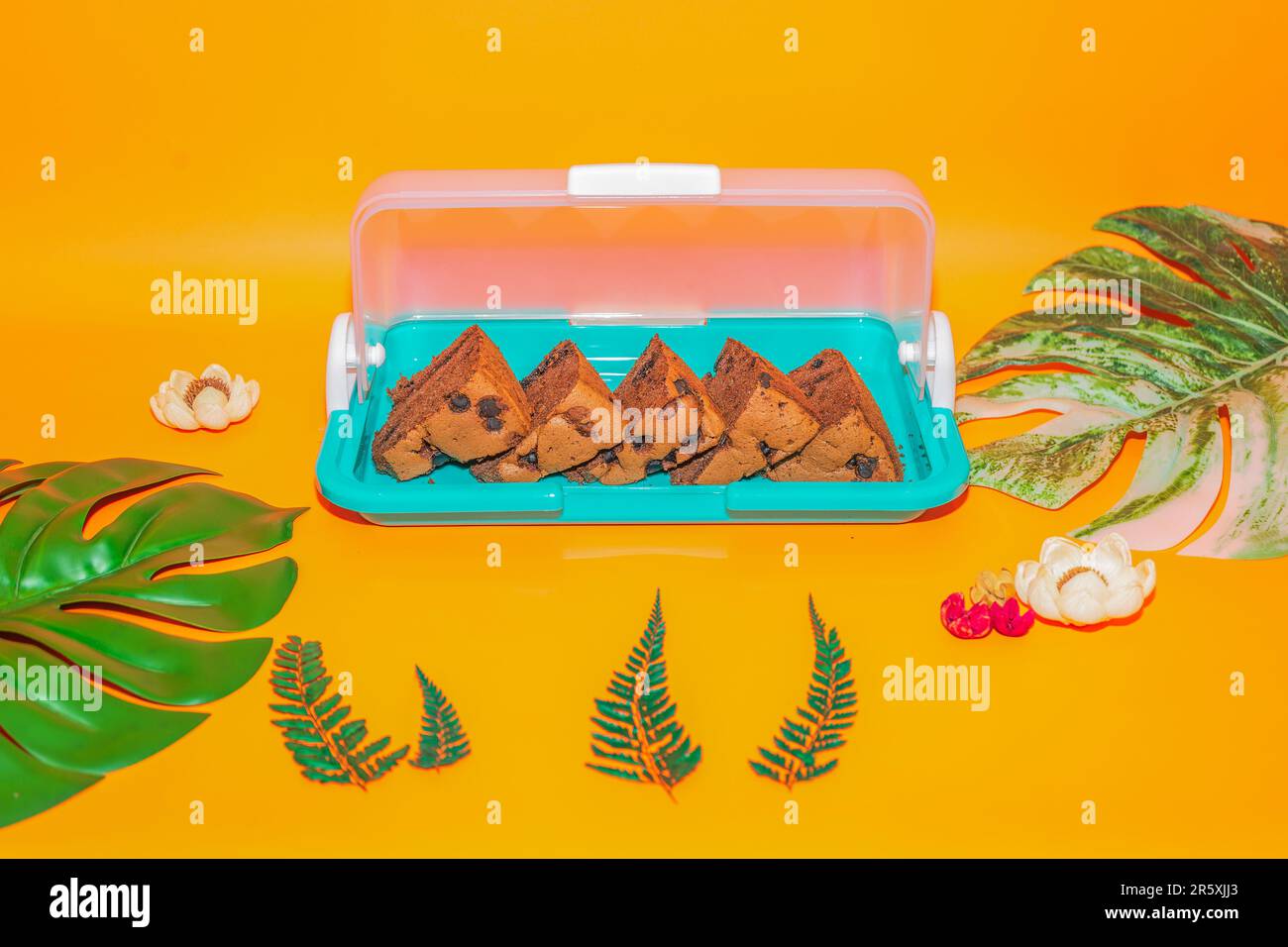 The Rectangular Cake Container with Teal Lid is the perfect storage ...