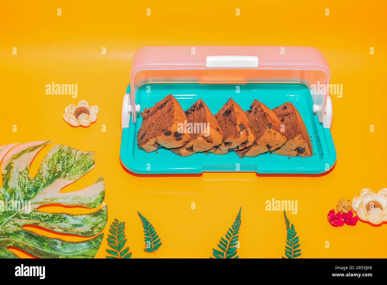 The Rectangular Cake Container with Teal Lid is the perfect storage ...