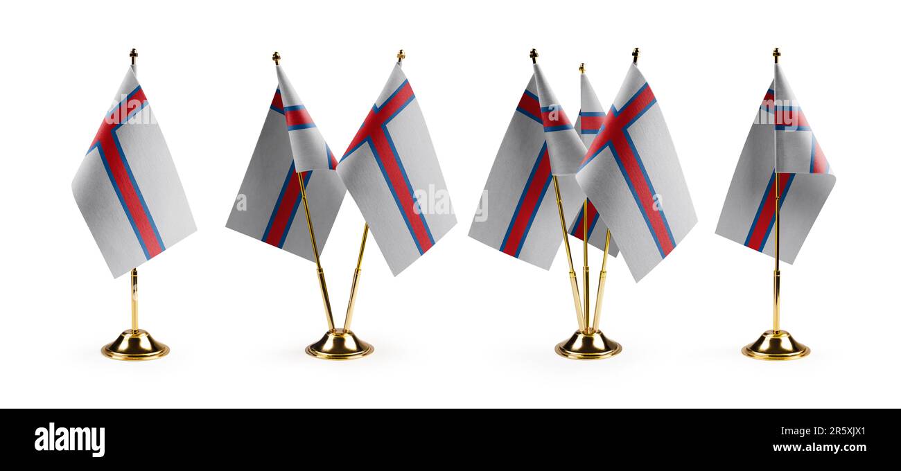 Small national flags of the Faroe Islands on a white background Stock ...
