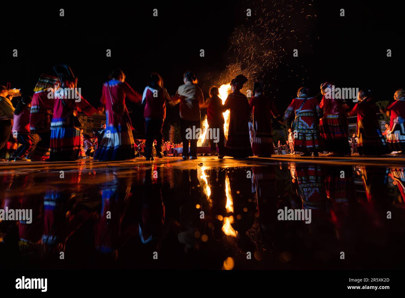 BIJIE, CHINA - JUNE 5, 2023 - Tourists and villagers sing and dance ...