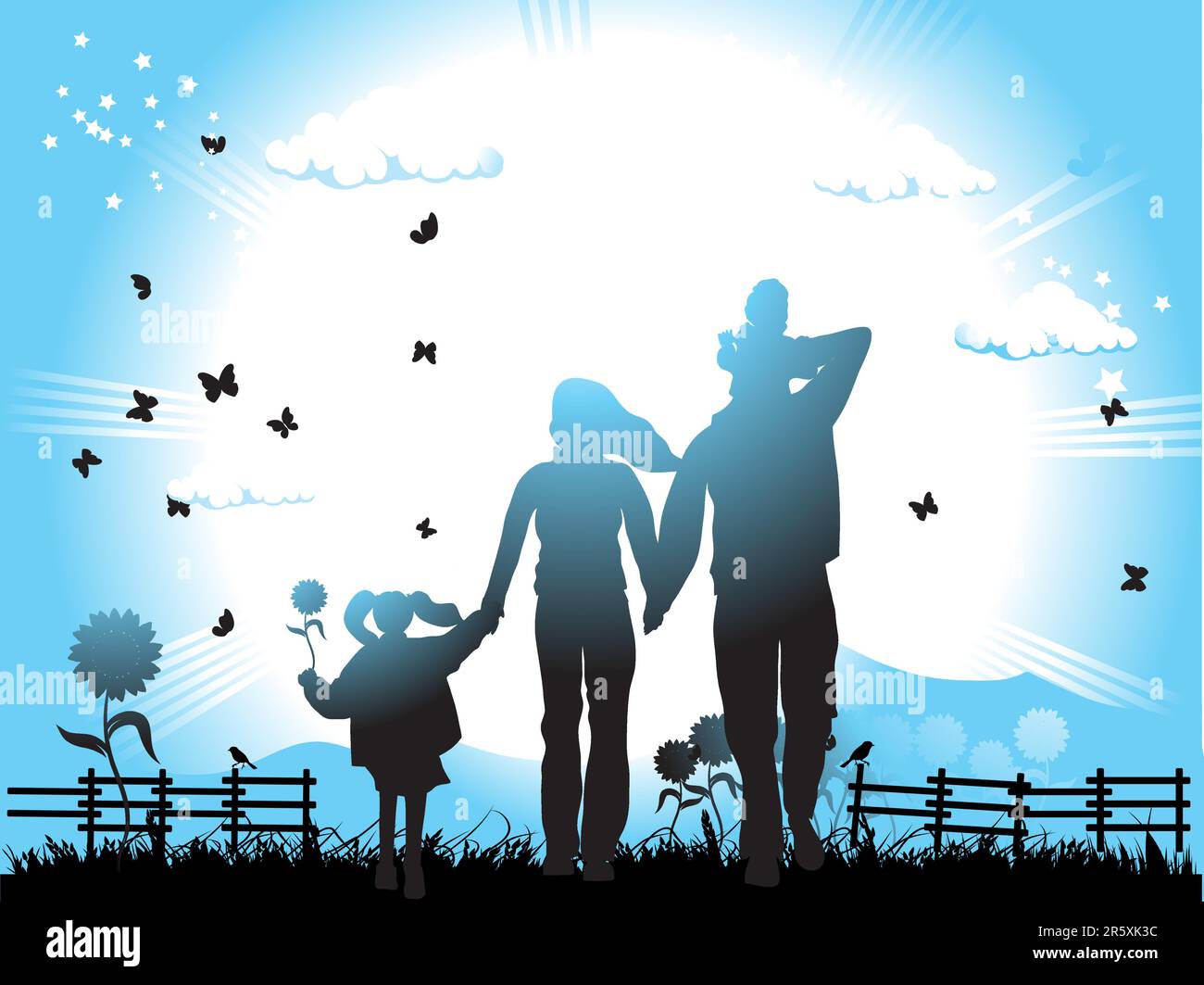 Sunshine walks Stock Vector Images - Alamy