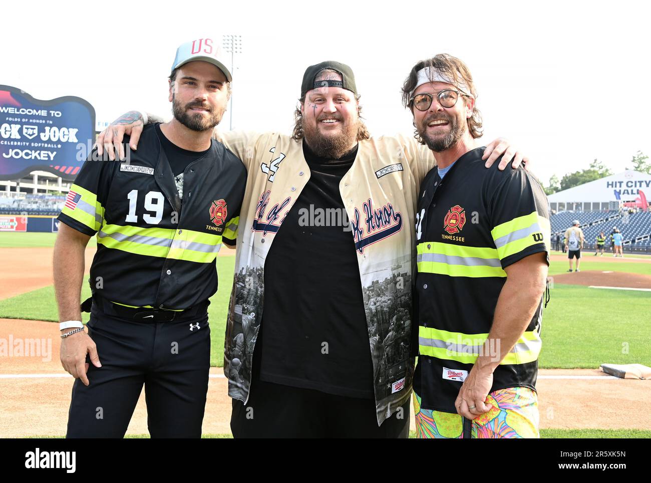 Nashville, USA. 05th June, 2023. Chuck Wick, Jelly Roll and Jason Crabb ...