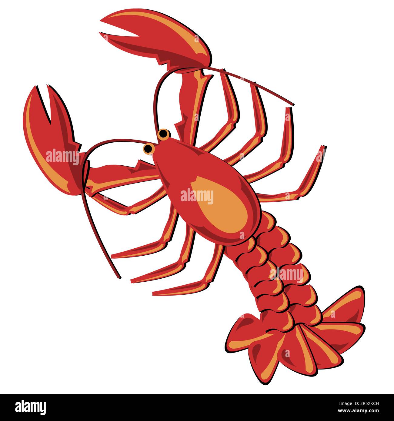 Seafood. Shellfish. Lobster illustration isolated over white Stock ...