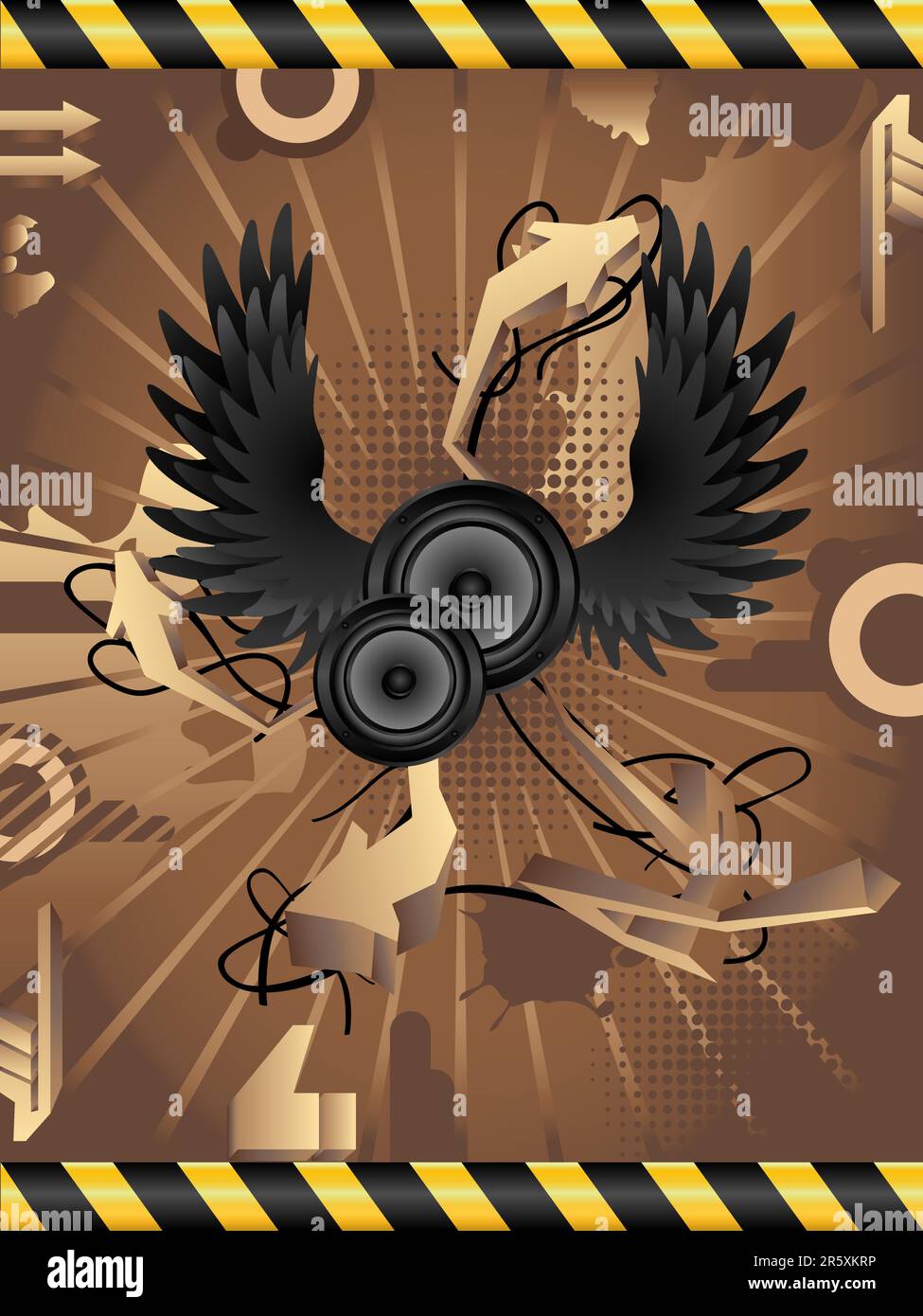 Vector abstract grunge background with audio speakers Stock Vector ...